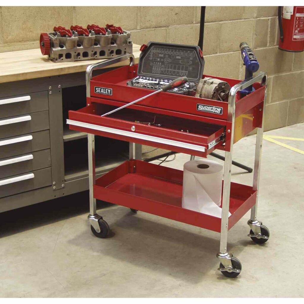 Trolley 2-Level Heavy-Duty with Lockable Drawer – Wolds Engineering ...