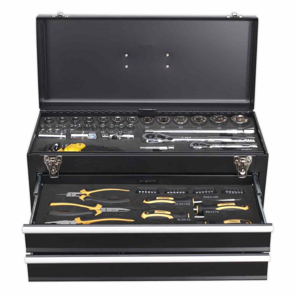 Portable Tool Chest 2 Drawer with 90pc Tool Kit – Wolds Engineering ...